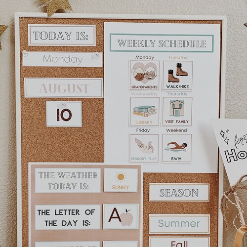 DIY School Calendar Muted Rainbow Calendar Early Elementary - Etsy