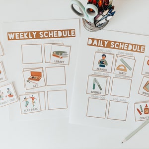 DIY Schedule for Kids Orange, Green, and Blue, Schedule Planner for ...