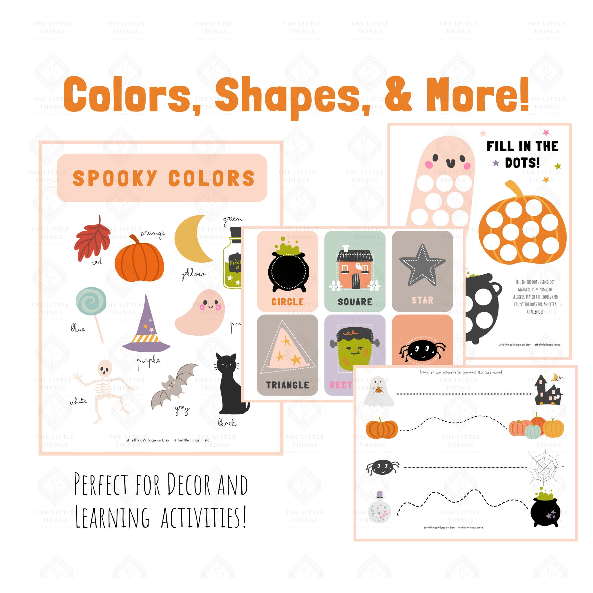 Halloween Educational Pack, Preschool Kindergarten Activities, Learning ...