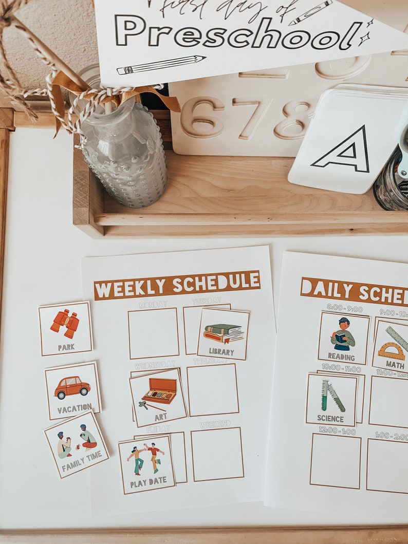 DIY Schedule for Kids Orange Green and Blue Schedule | Etsy