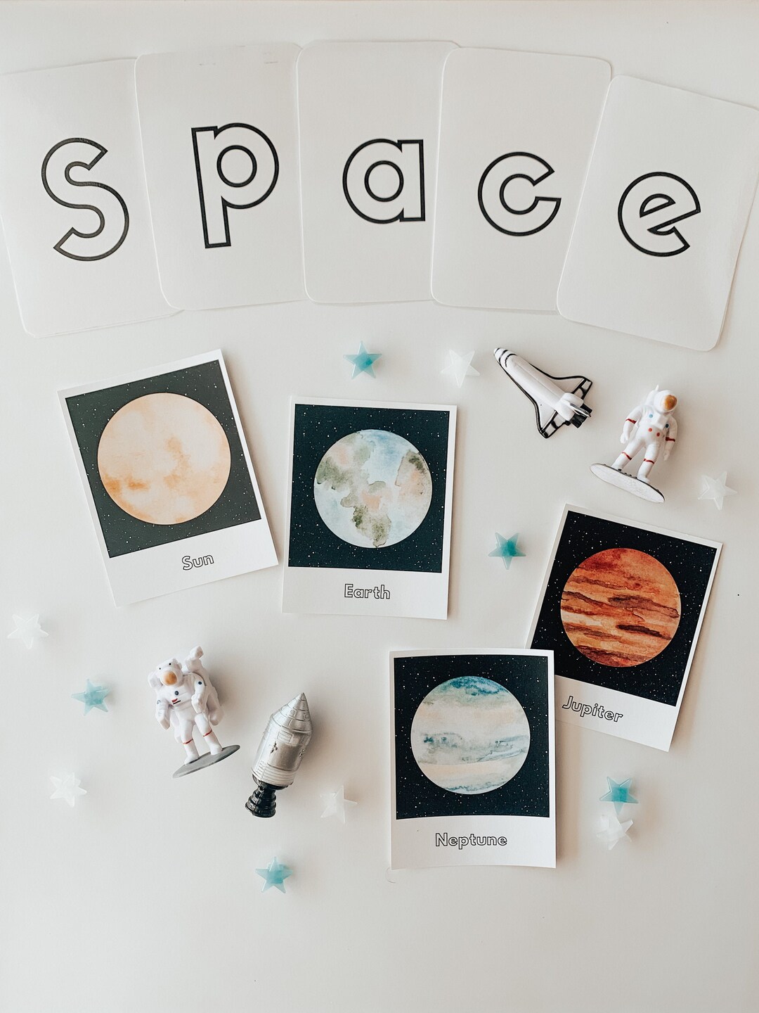 Solar System Cards, Montessori Space Cards, Preschool Space Cards ...