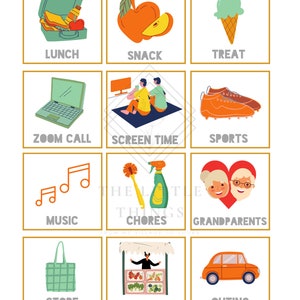 DIY Schedule for Kids Orange, Green, and Blue, Schedule Planner for ...