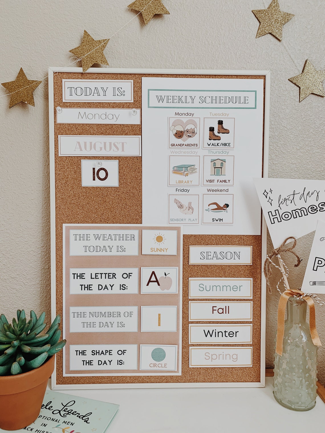 DIY School Calendar Muted Rainbow Calendar Early Elementary - Etsy