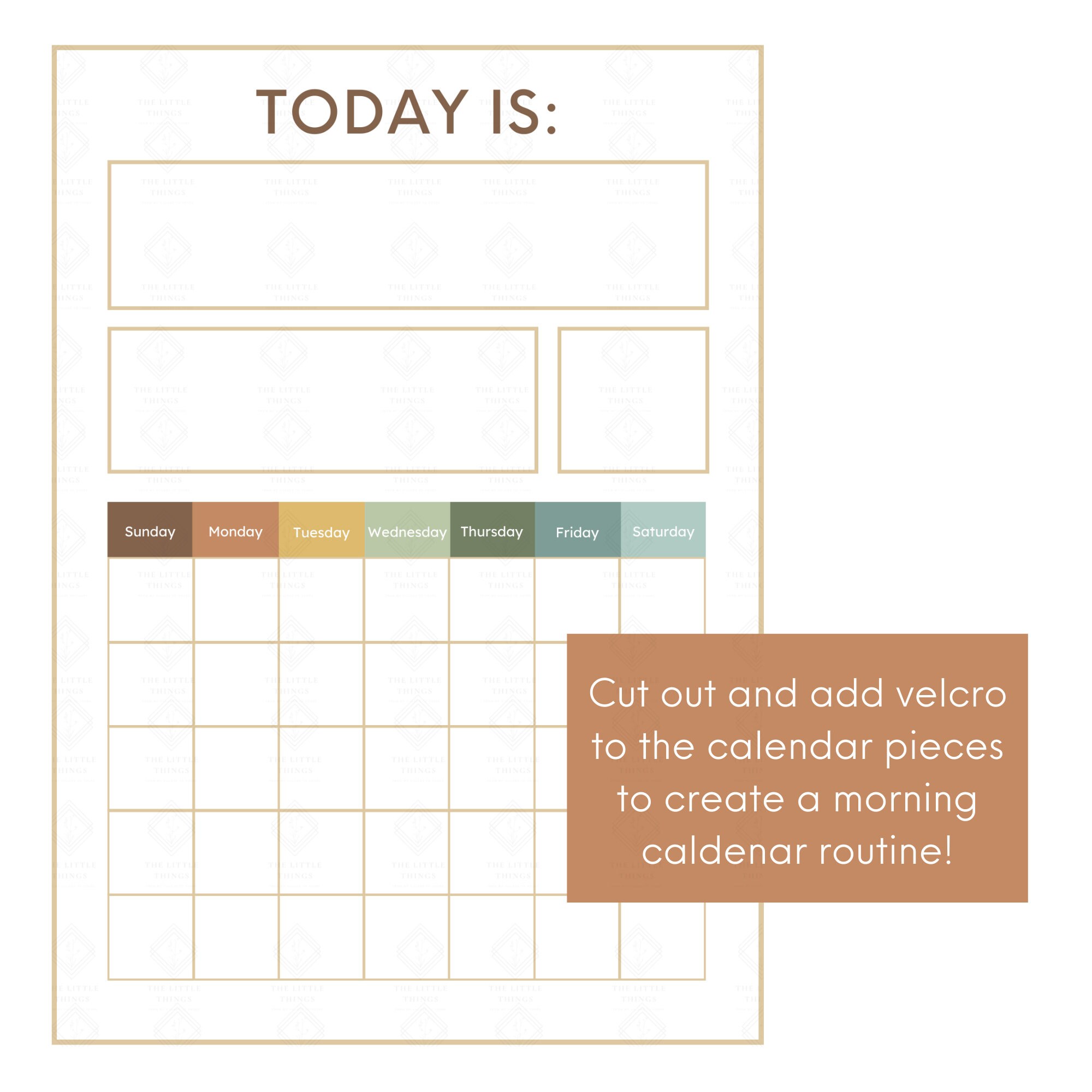 Earthy Tone School Calendar DIY Calendar Morning Routine - Etsy
