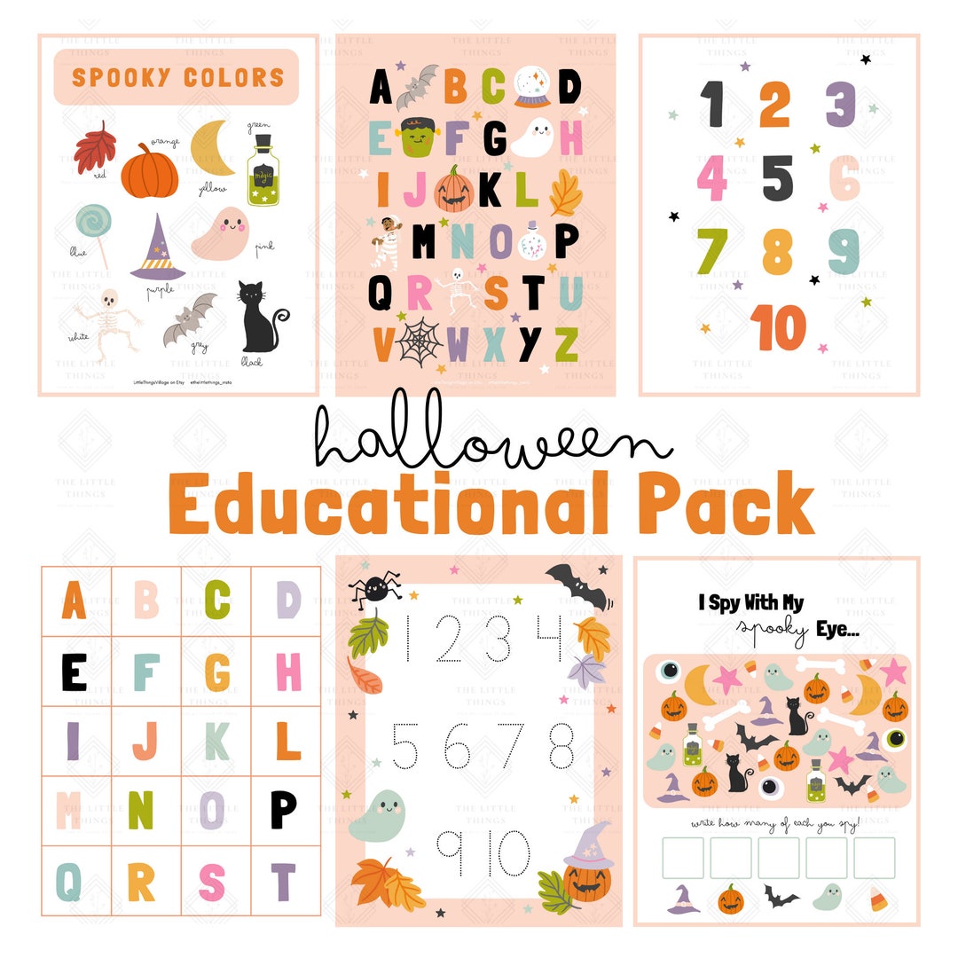 Halloween Educational Pack, Preschool Kindergarten Activities, Learning ...