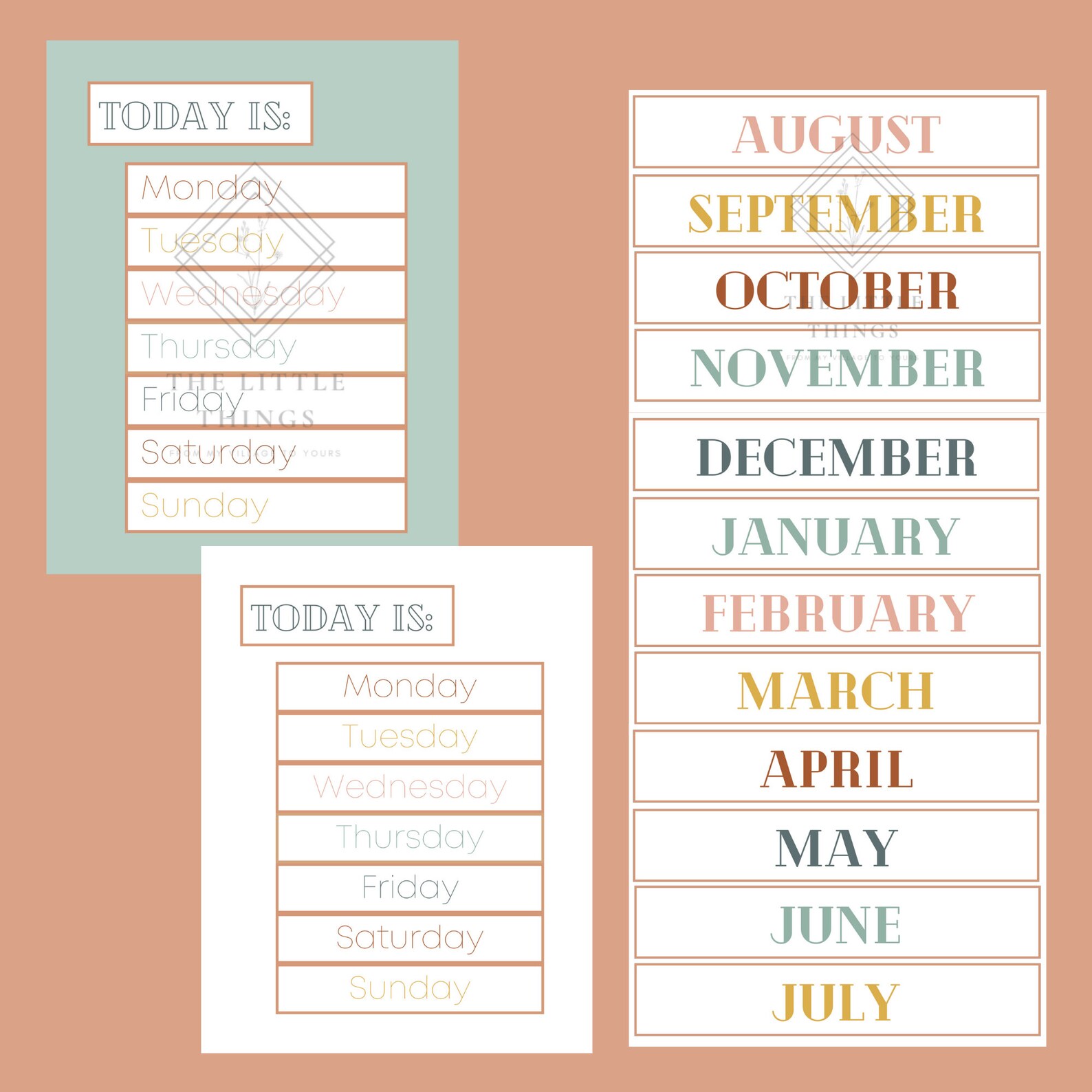 DIY School Calendar, Muted Rainbow Calendar, Early Elementary Calendar ...