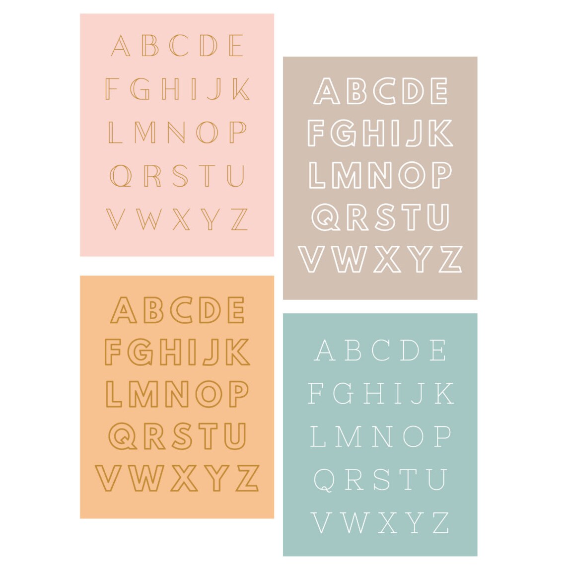 Alphabet Prints for Girls Printable Nursery Printable Play | Etsy