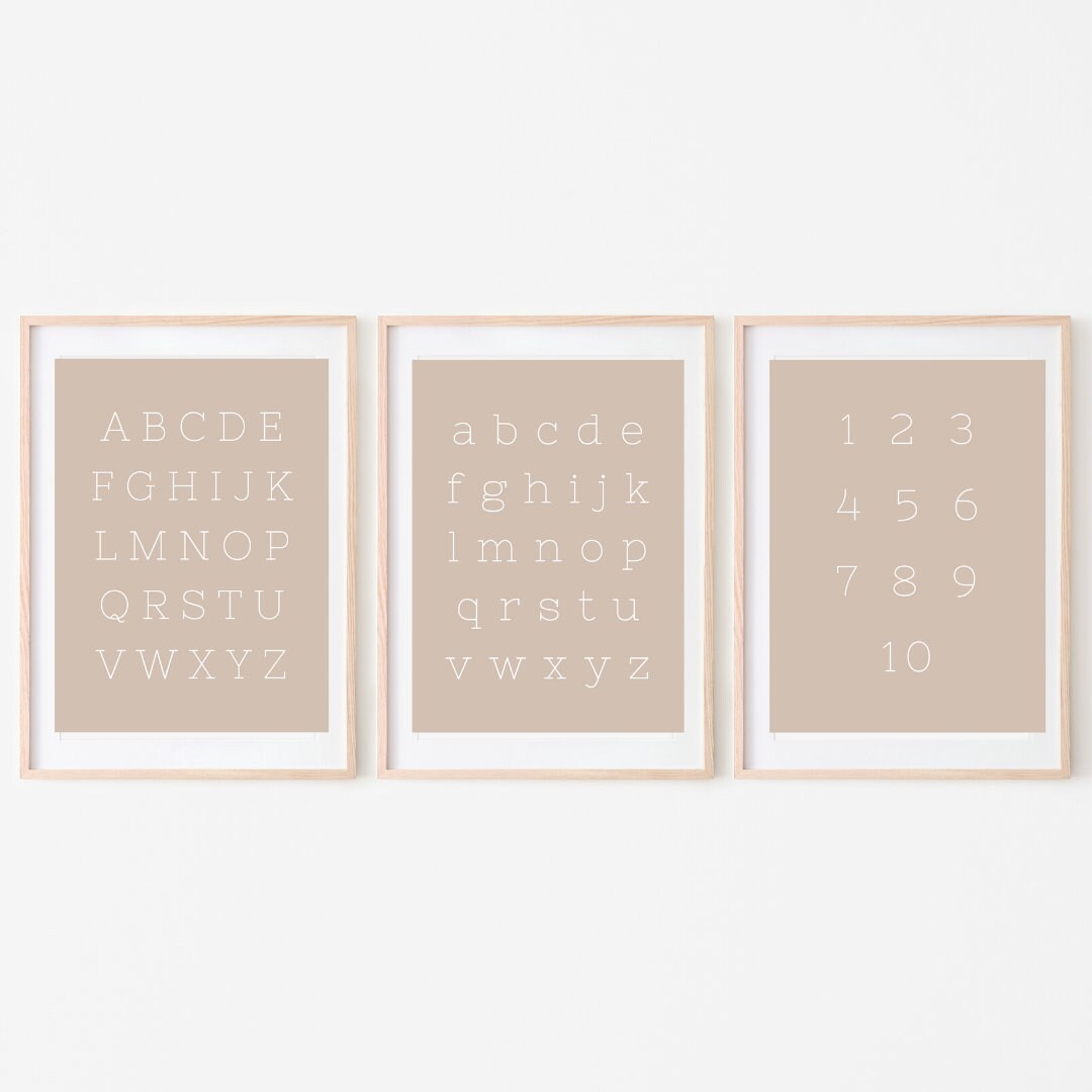 Neutral Alphabet & Number Pack Preschool Printable DIY - Etsy