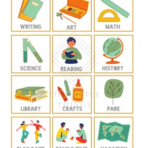 DIY Schedule for Kids Orange, Green, and Blue, Schedule Planner for ...