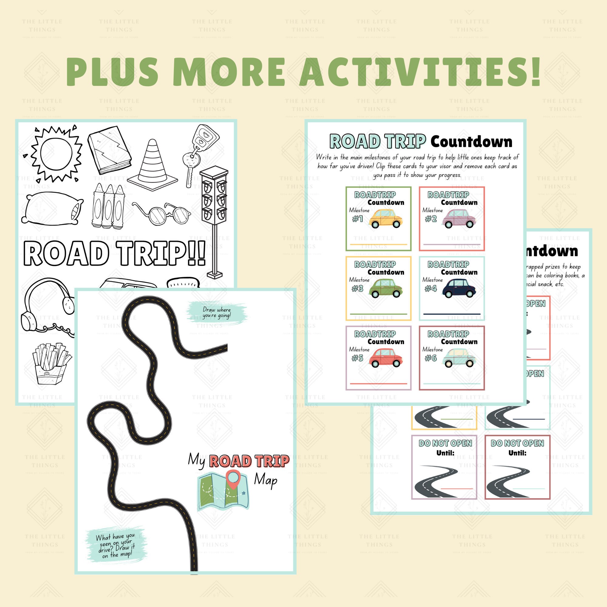 Road Trip Printable Pack Preschool Pre-k Kinder Activities - Etsy