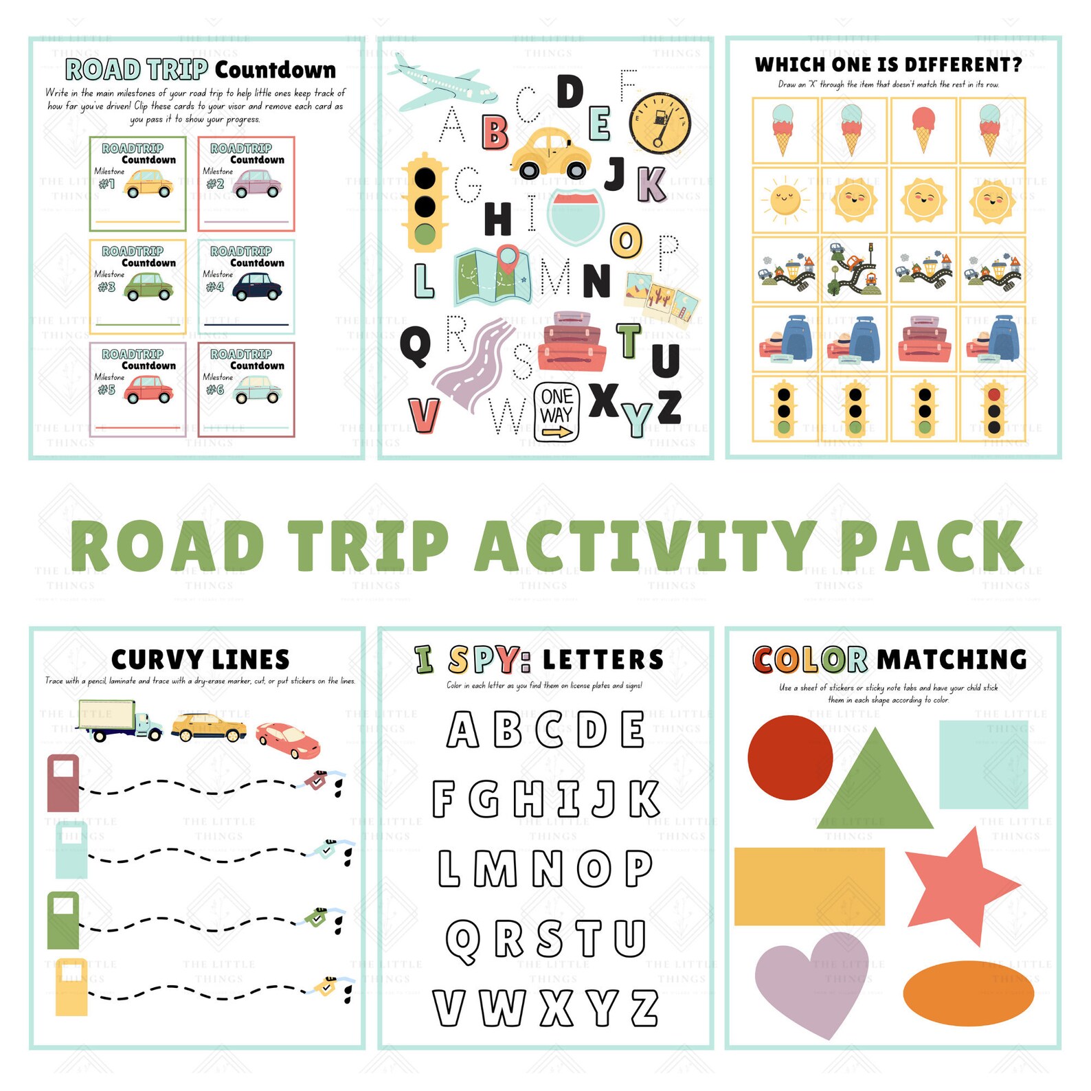 Road Trip Printable Pack Preschool Pre-k Kinder Activities - Etsy