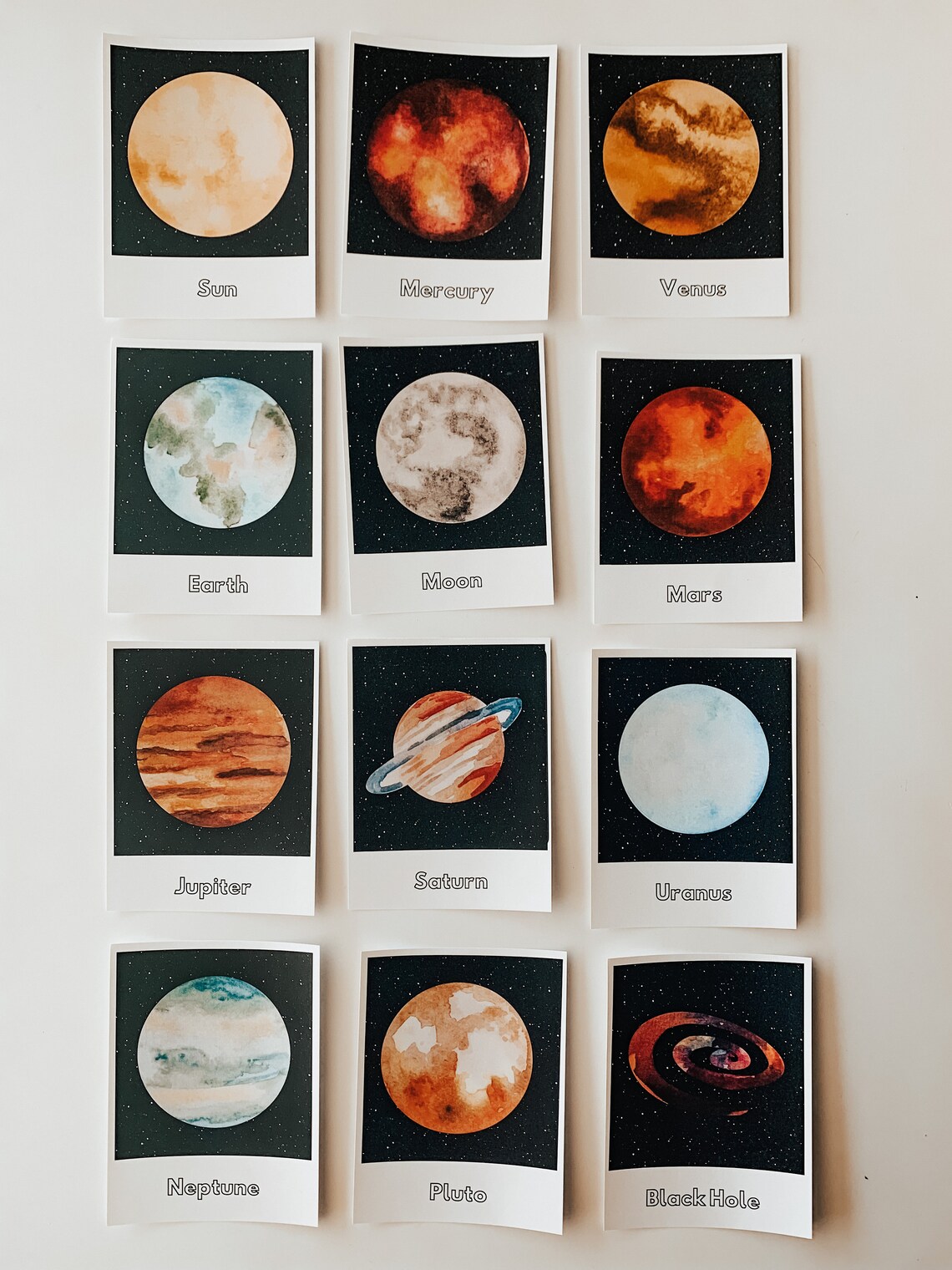 Solar System Cards Montessori Space Cards Preschool Space - Etsy