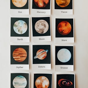 Solar System Cards, Montessori Space Cards, Preschool Space Cards ...