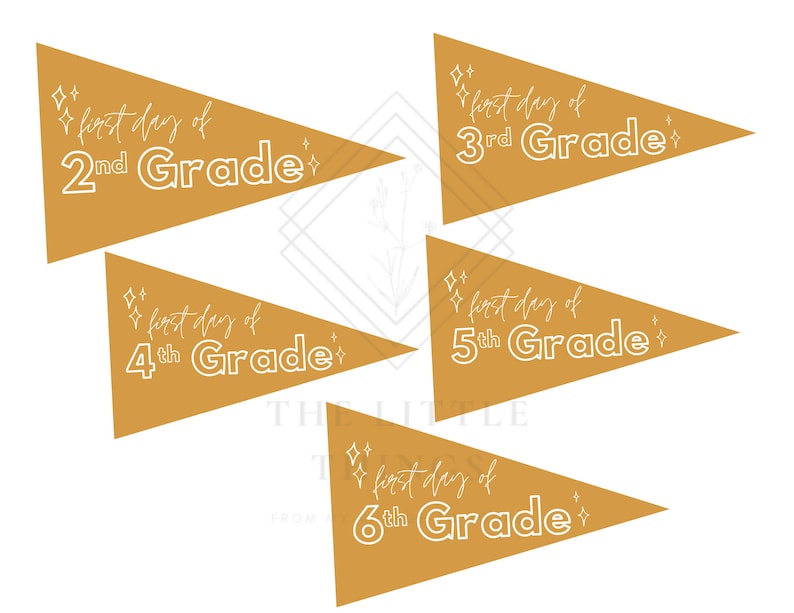 Back to School Pennants First Day of School Pennants First - Etsy