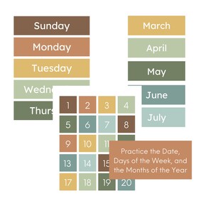 Earthy Tone School Calendar DIY Calendar Morning Routine - Etsy
