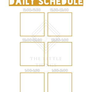 DIY Schedule for Kids Orange, Green, and Blue, Schedule Planner for ...