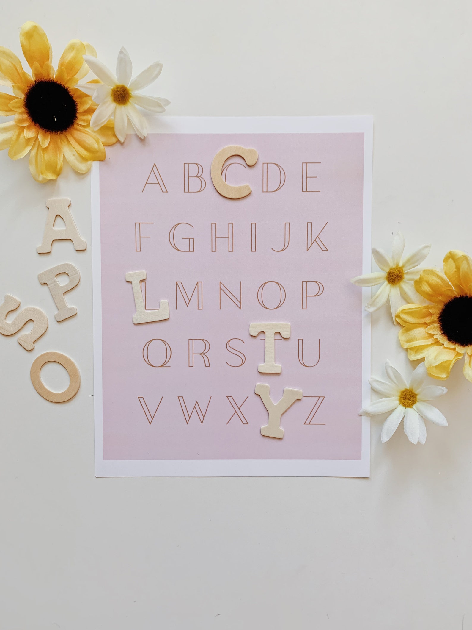 Alphabet Prints for Girls Printable Nursery Printable Play | Etsy
