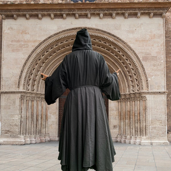 Black Ceremonial Hooded Robe - Etsy