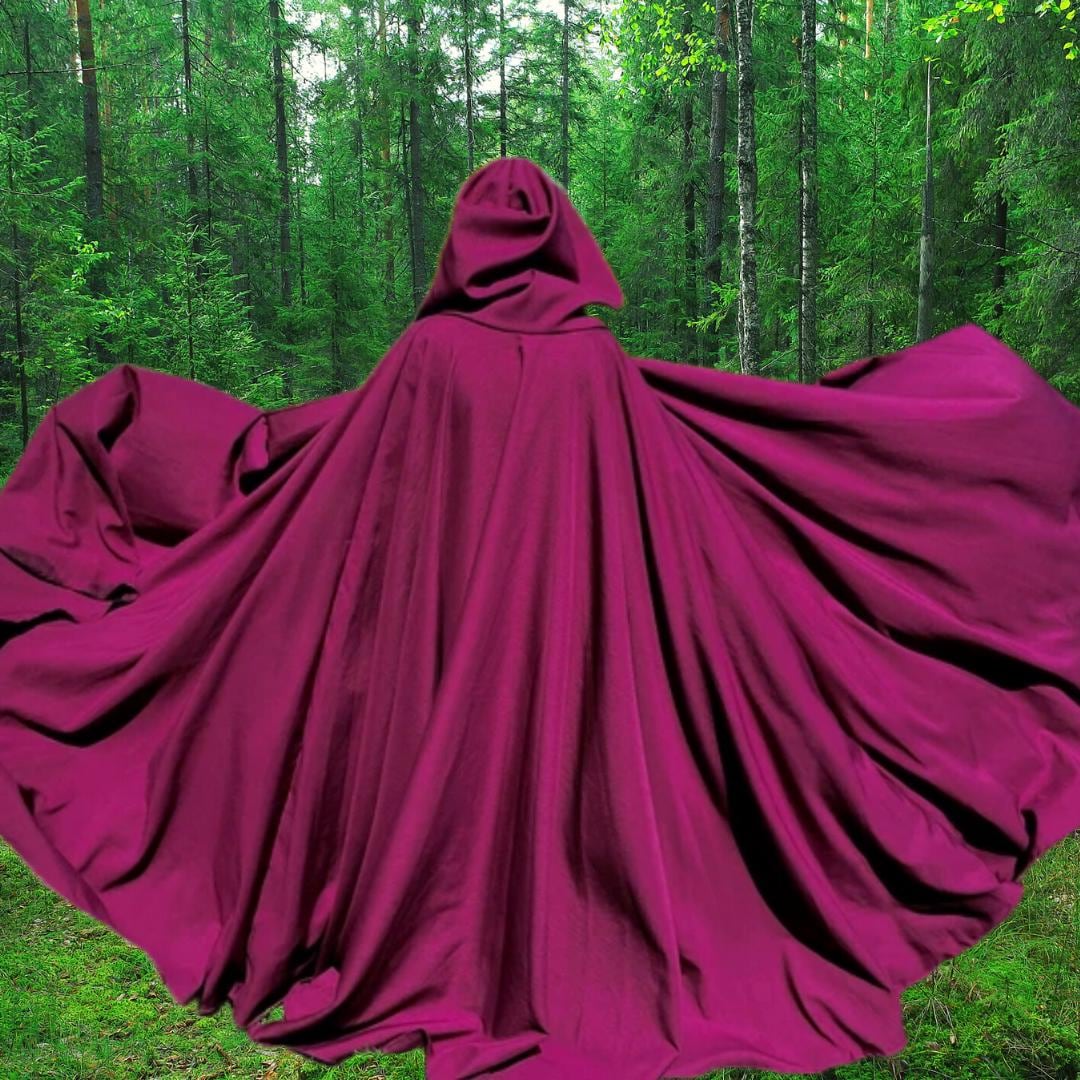 Flirt Color Full Circle Cloak, Hooded Cloak, Renaissance Faire, LARP ...