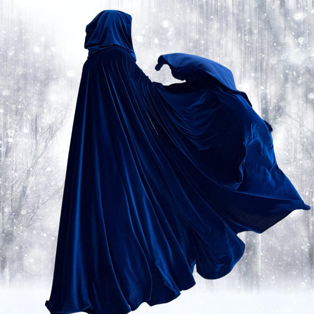 Royal Blue Velvet Cloak, FULL Circle Cloak, 2 Pockets Cloak, Lined Hood ...