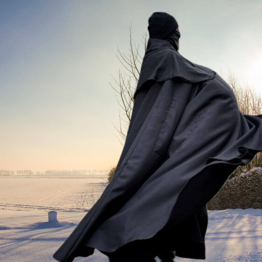Black Inverness Cloak With Capelet & Collars, Cloak/cape , Custom ...