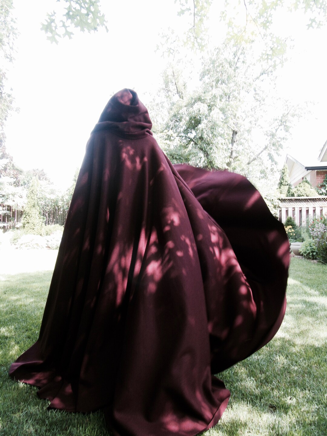 Burgundy Full Circle Cloak Hooded Cloak Knights Cloak - Etsy Canada