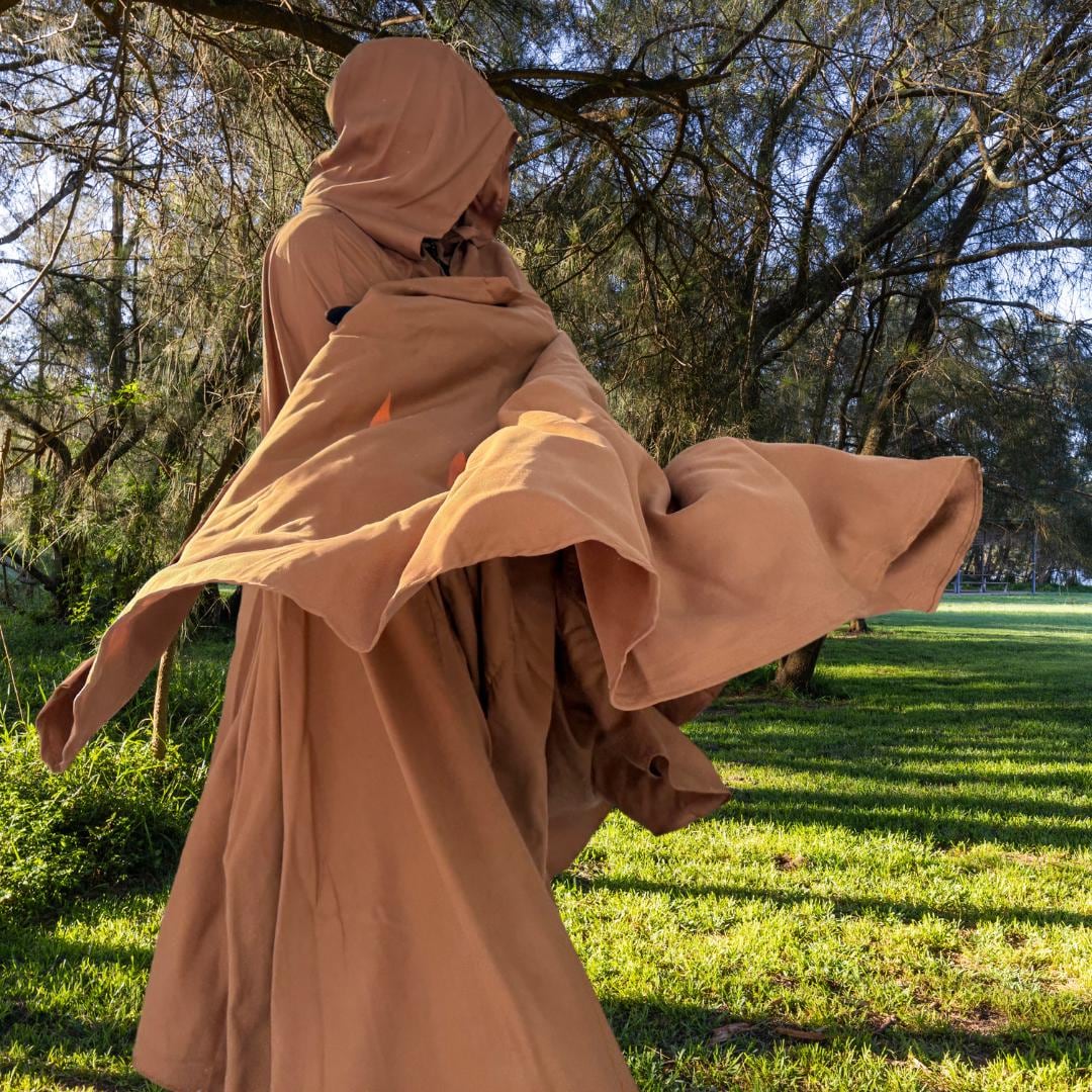 Organic Linen Hooded Cloak: Half Circle Cosplay Costume - Etsy