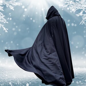 Dark Navy Cloak Full Circle Cloak Ranger Cloak LARP Cosplay Cloak ...