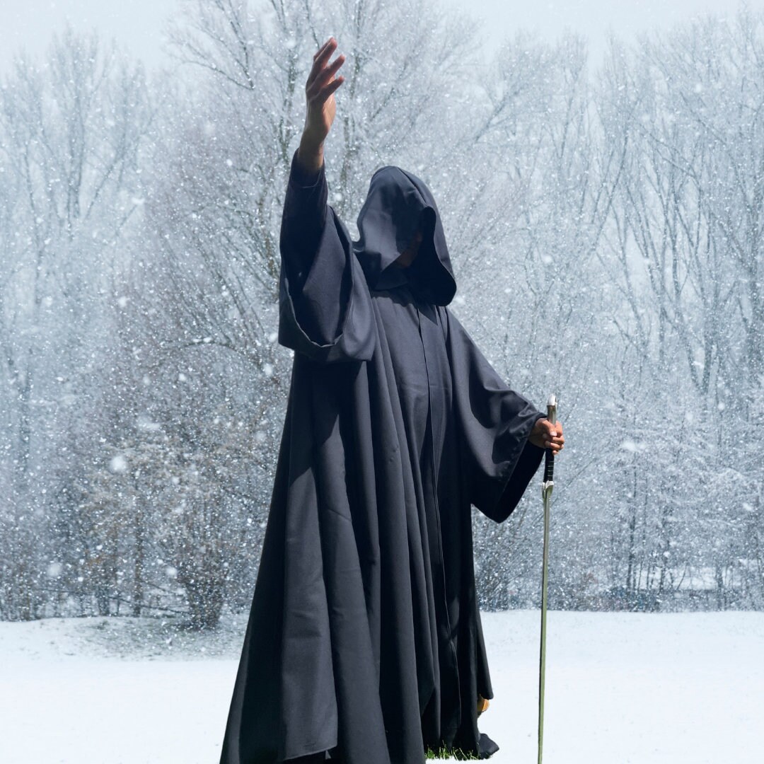 Dark Navy FULL SLEEVES Cloak~ Large Hooded Cloak~ Cosplay Cloak ...