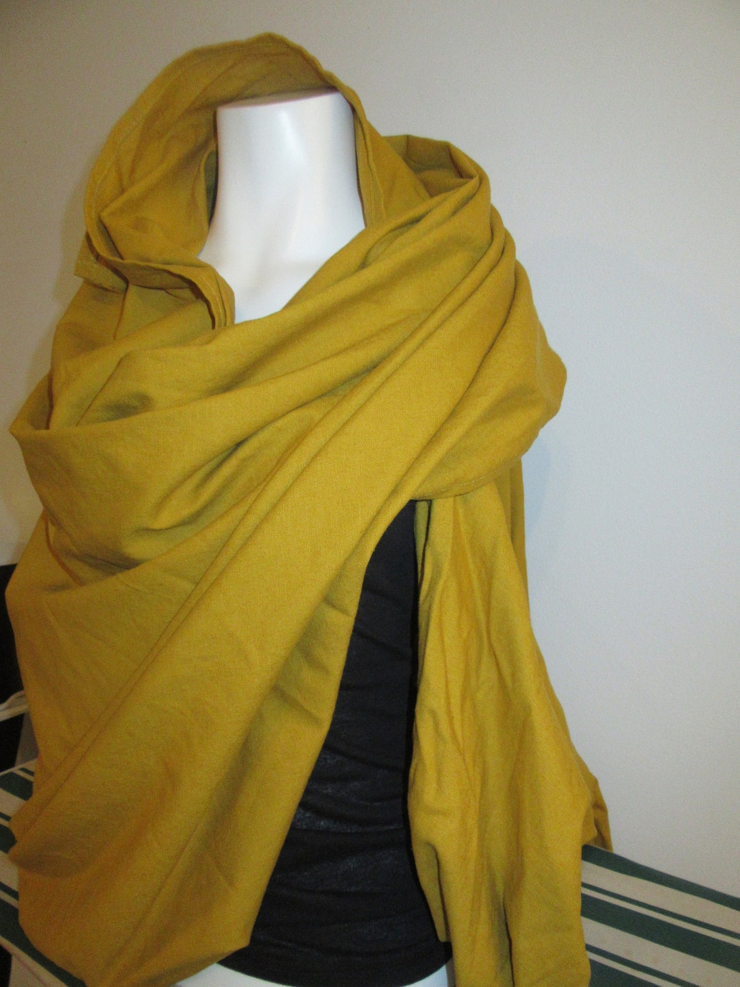 Medieval Golden Wrap Cloak Linen Shawl/wrap Shoulder Drape - Etsy