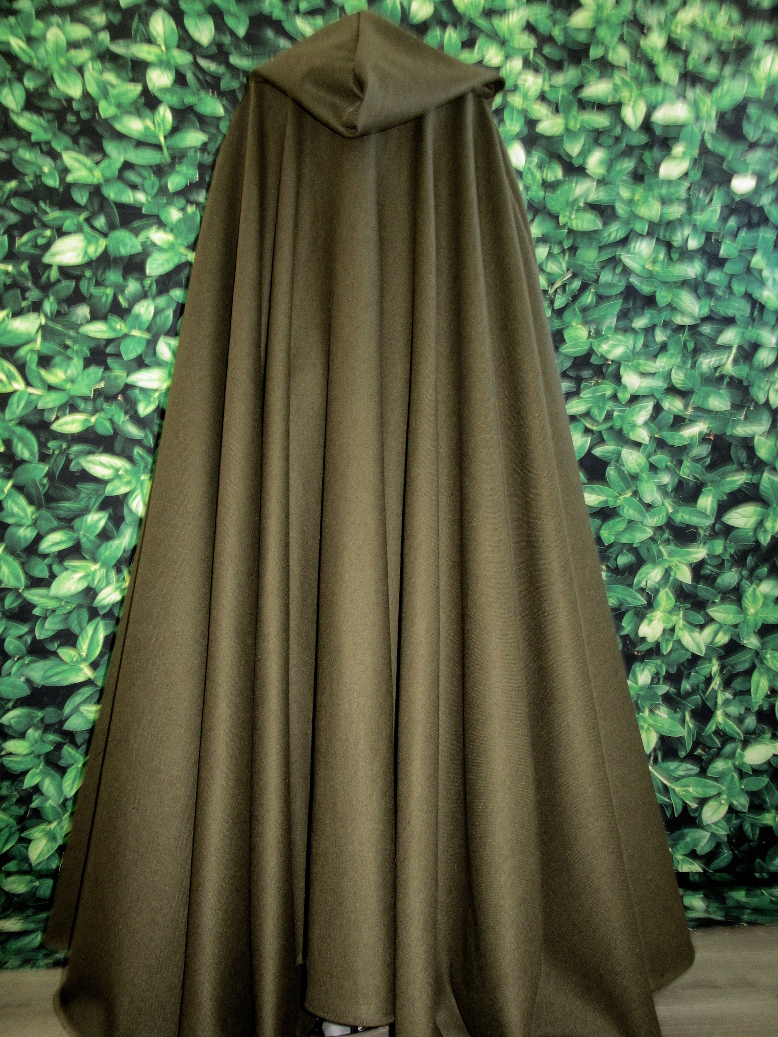 Pure Wool Army Green Full Circle Cloak Olive Green Hooded | Etsy