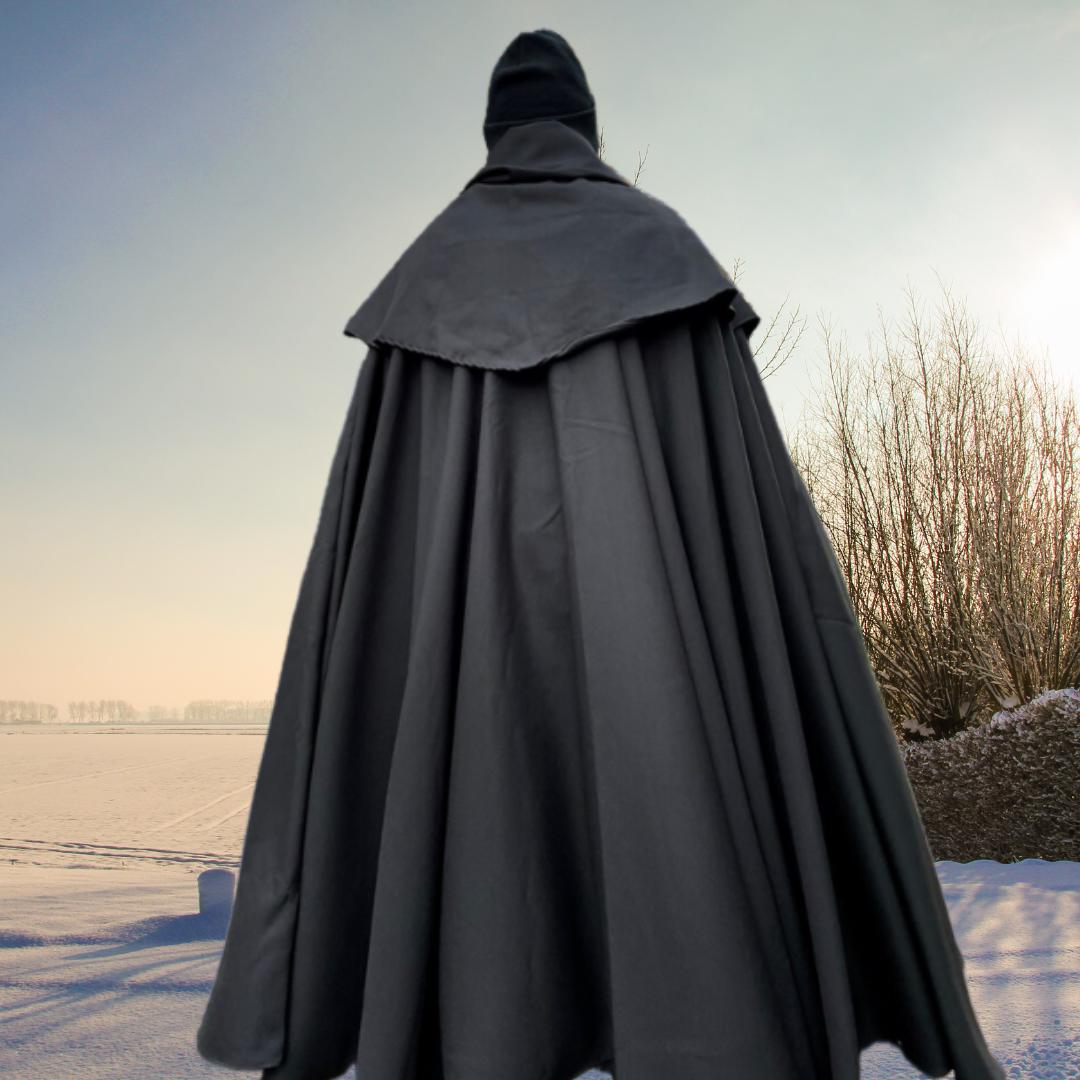 Black Inverness Cloak With Capelet & Collars, Cloak/cape , Custom ...