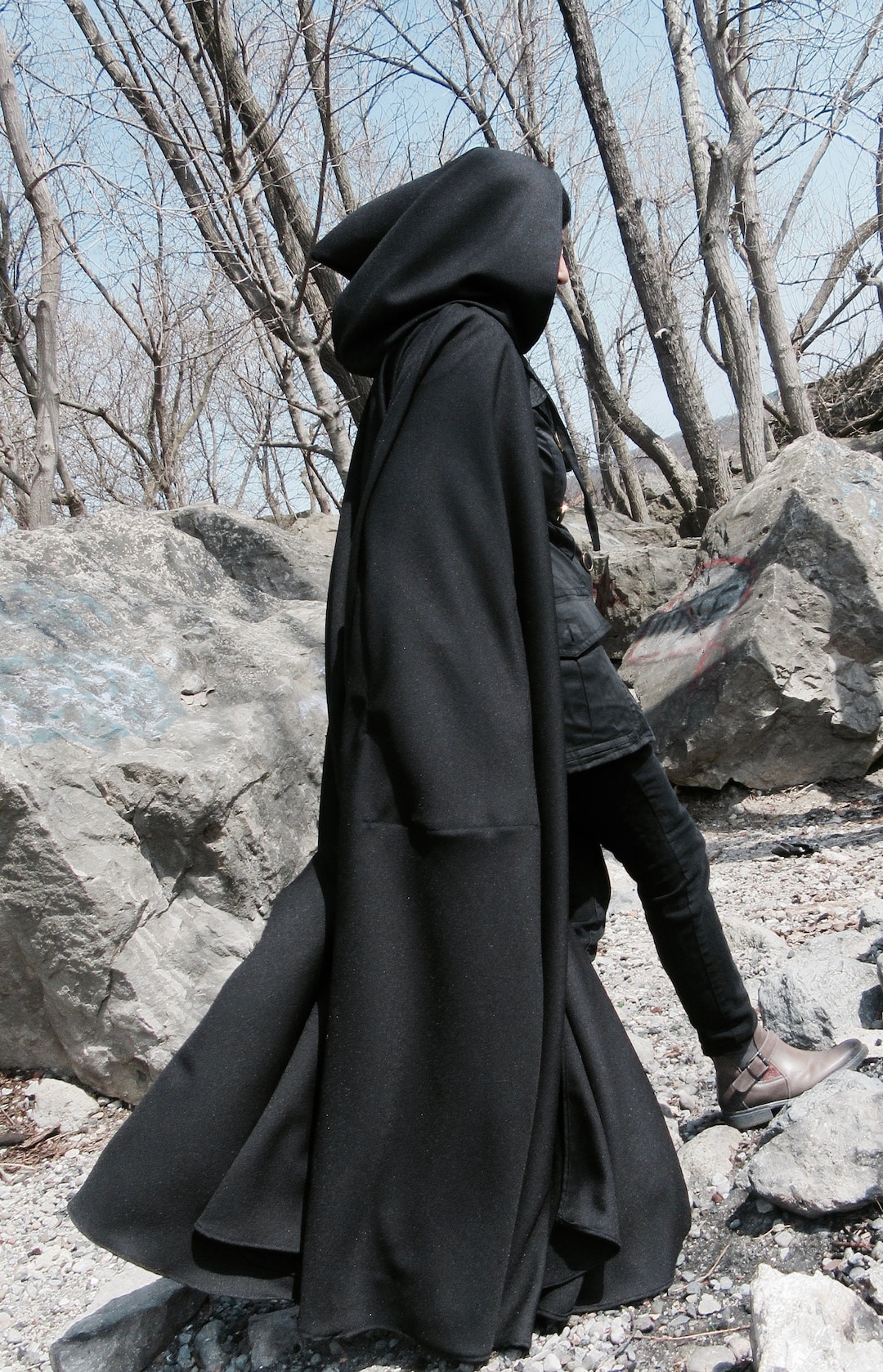 Hooded Cloak Black Cloak Cloak Cosplay Cloak Halloween - Etsy Israel
