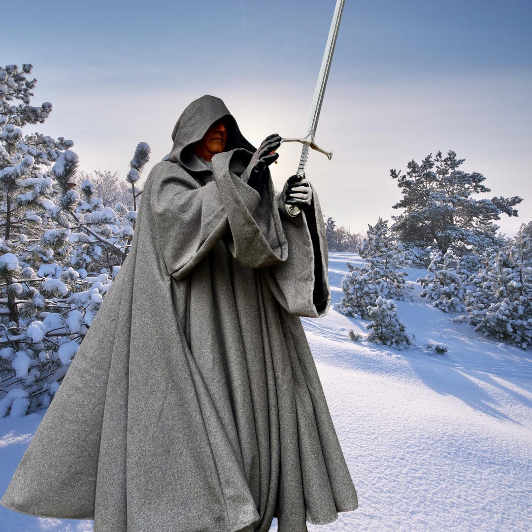 Lava Grey Color Cloak, PURE Melton Wool, Cosplay Cloak, Medieval Cloaks ...