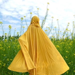 Mustard Yellow LINEN Cloak, Hooded Cloak, Larp Renaissance, Medieval ...