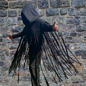 Black Melton Wool Tassel Hooded Cape Cloak, Cosplay Mistcloak - Etsy
