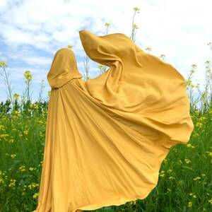 Mustard Yellow LINEN Cloak, Hooded Cloak, Larp Renaissance, Medieval ...