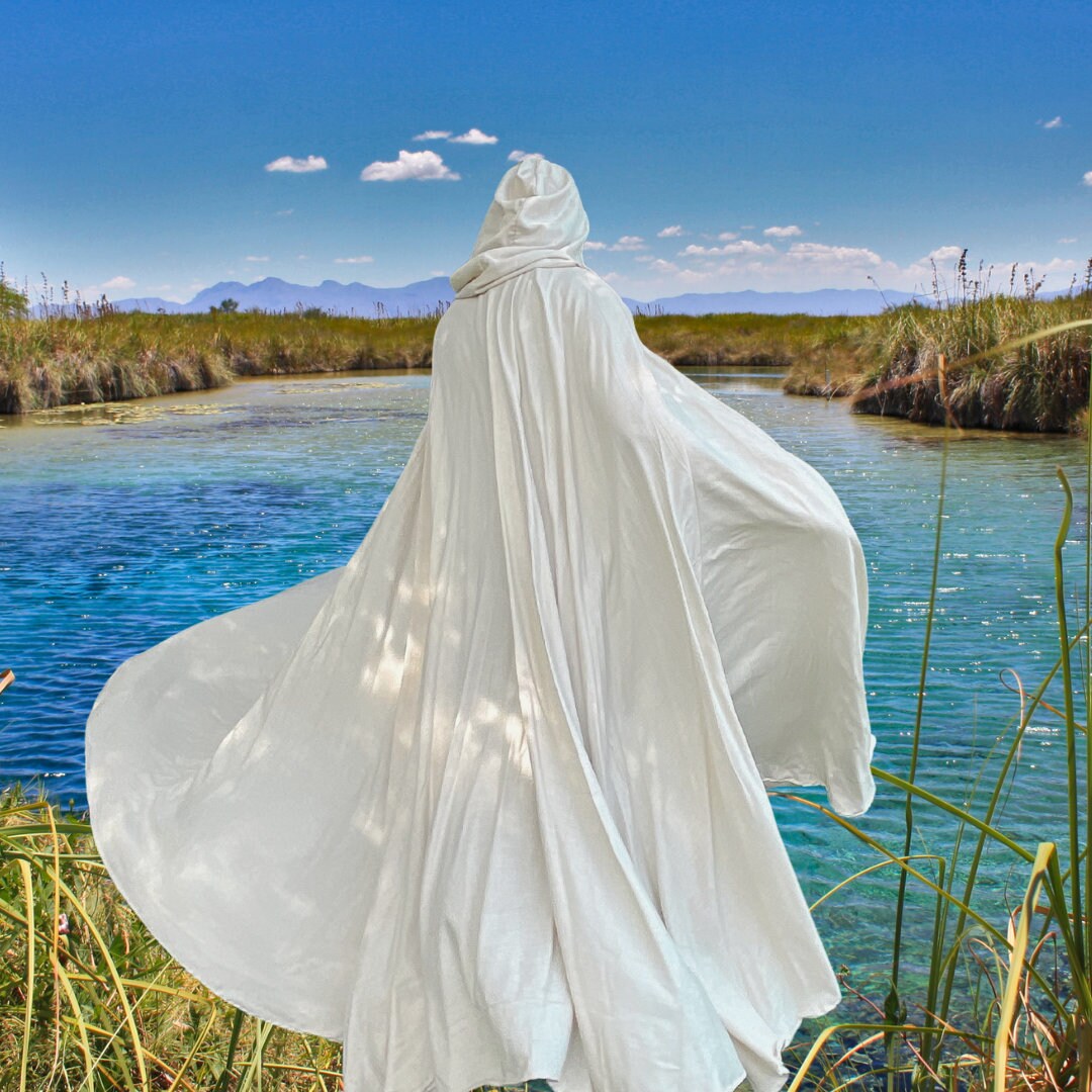 LINEN Full Circle Cloak~ Hooded Cloak~ Cosplay Cape~ Renaissance Faire ...