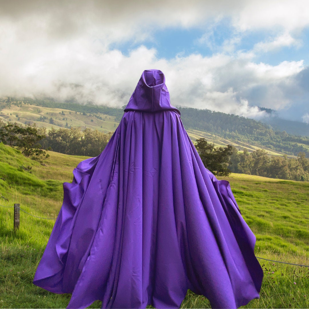 Medieval Ranger Cloak Purple Cloak W/pockets Full Circle Cloak ...