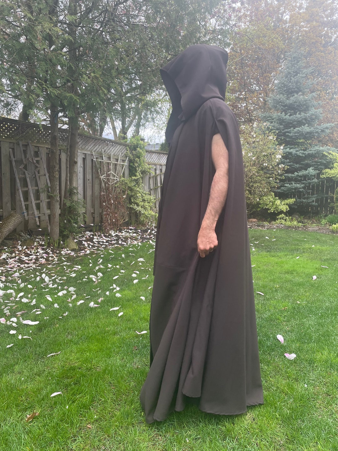 Knight's Cape Hooded Cloak Linen Cloak Brown Cloak Dune Cloak Cosplay ...