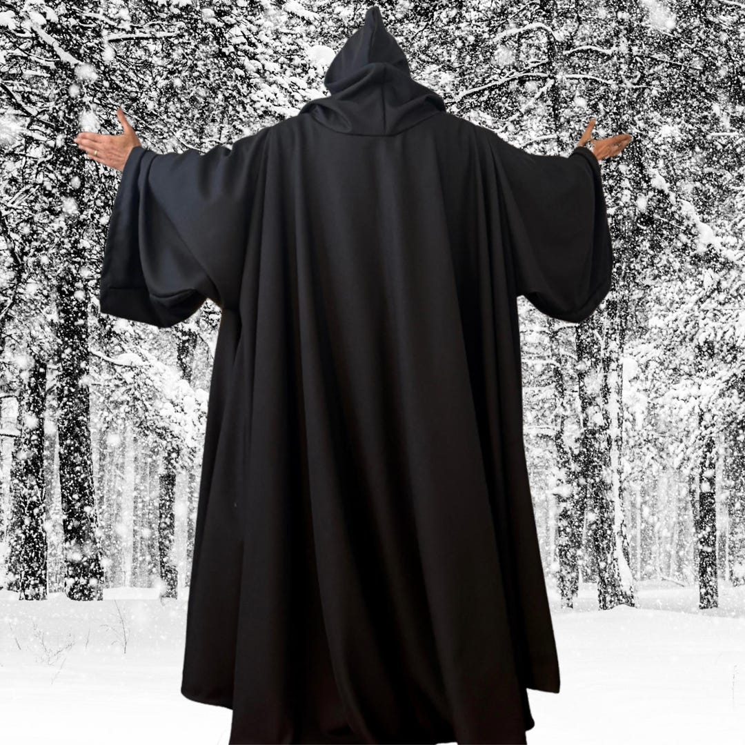 Black FULL CIRCLE Cloak~ Hooded Cloak~ Renaissance Faire Cloaks ...