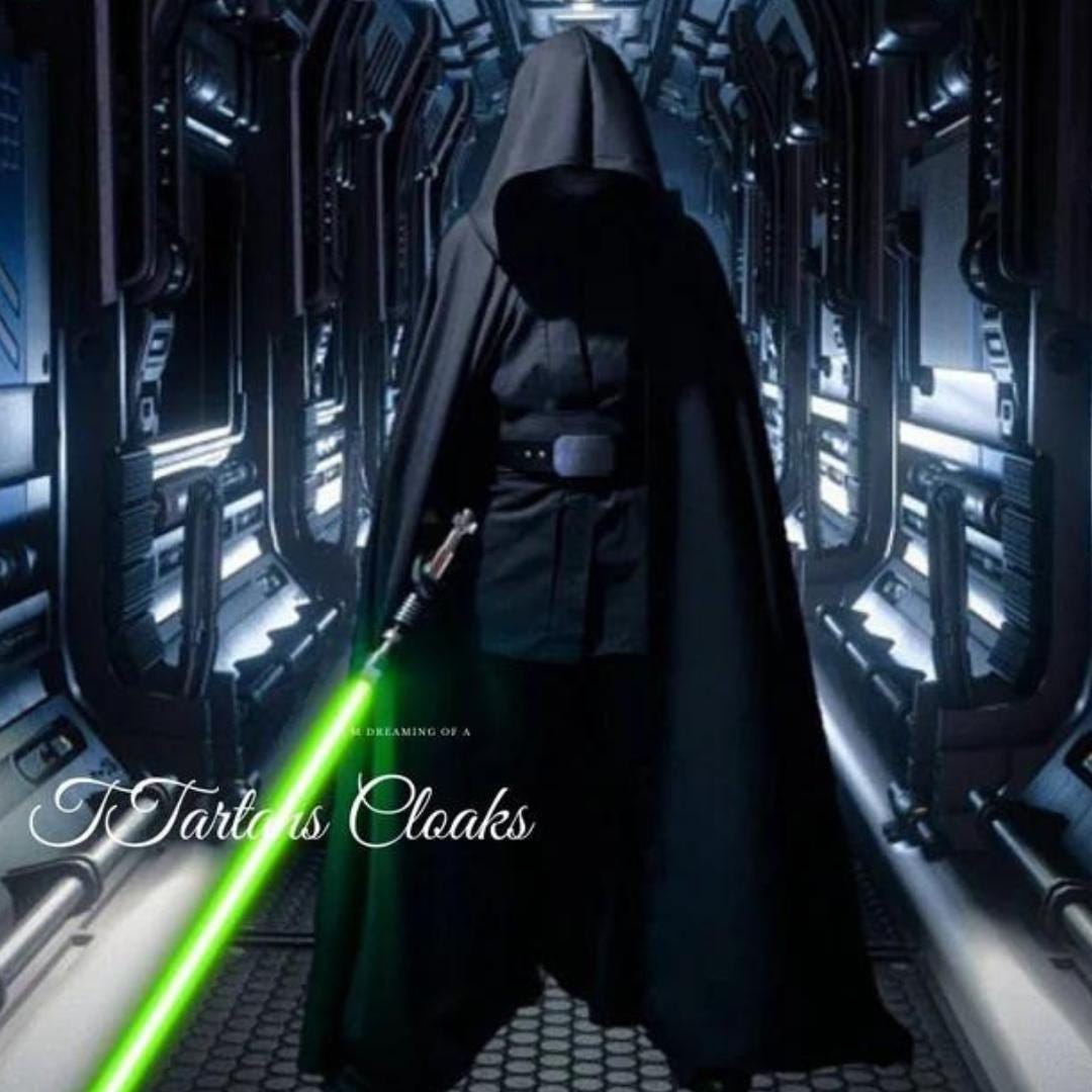 Black FULL Circle Hooded Cloak, Space Samurai Cosplay, W Pockets ...
