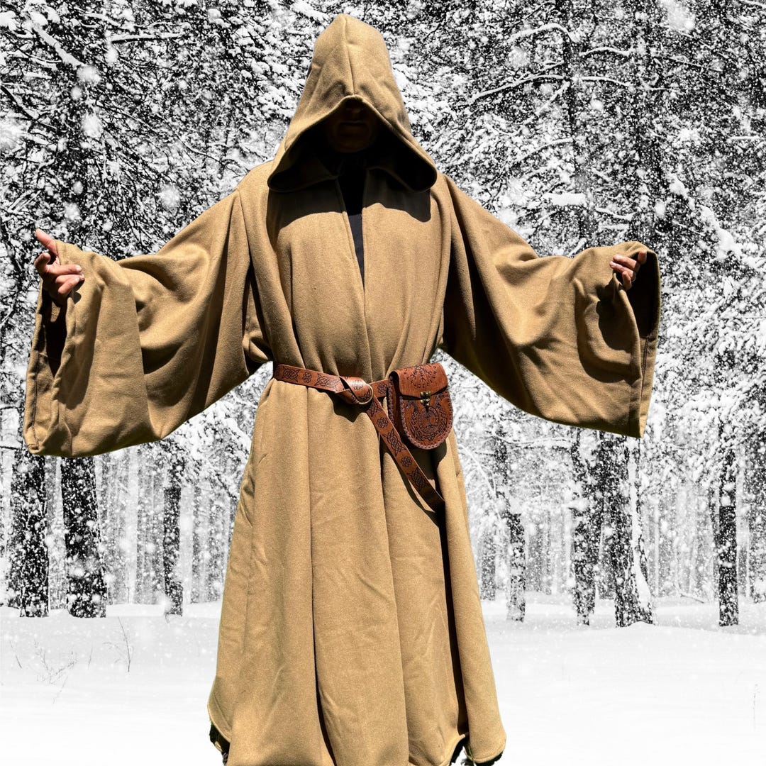 Melton WOOL Cloak~ Hooded Wool Cloak~ Robe Cloak~2 Large Interior ...