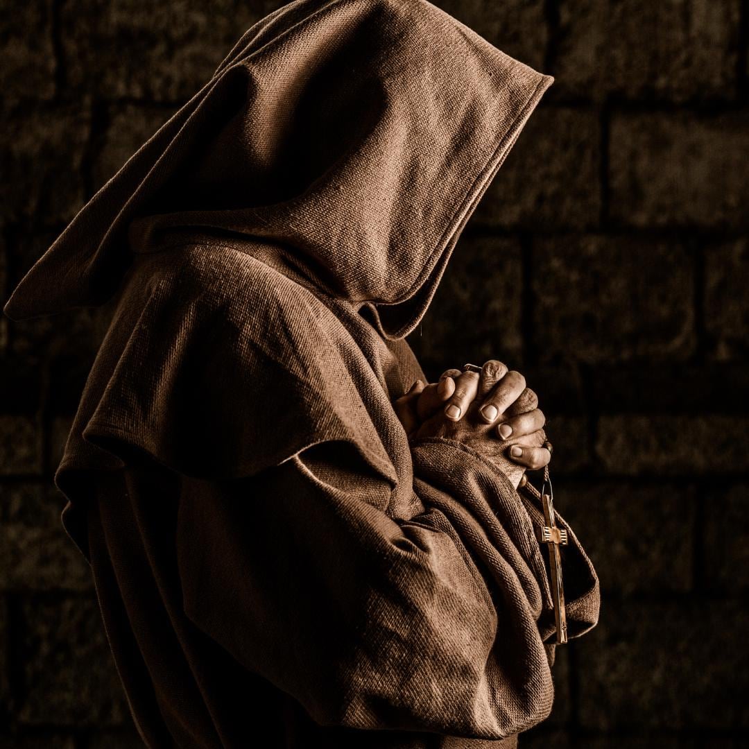 Monk Robe~ Fantasy Monk W/ Full SLEEVES~ Cassock Robe W/ Hood~ Hermit ...