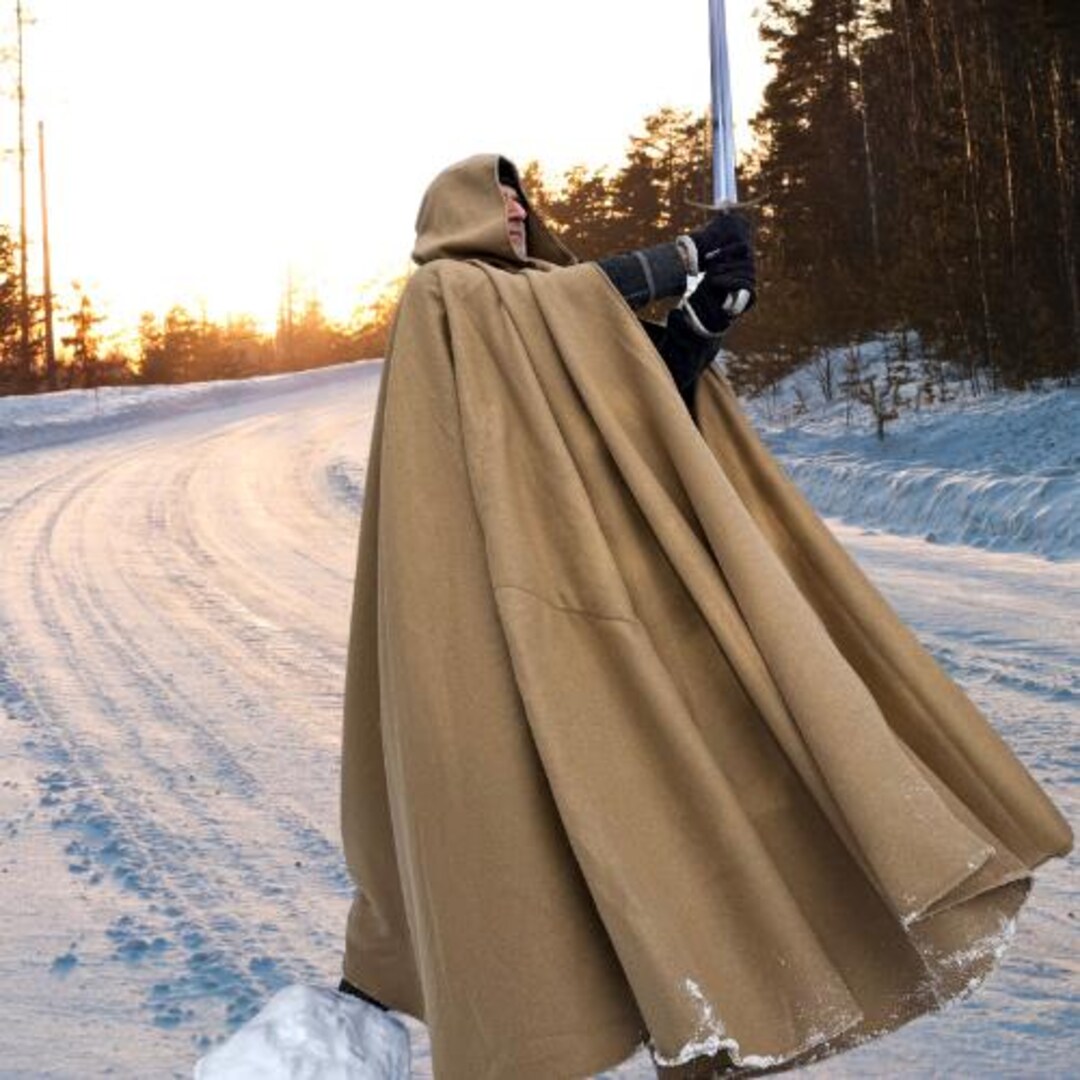 Melton Wool Cloak~ Camel Color Wool Cloak~ FULL CIRCLE Cloak~ Full ...
