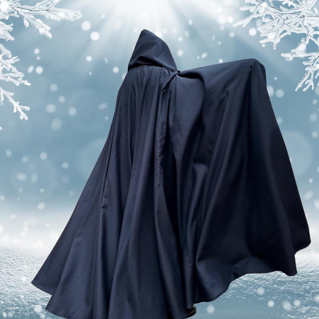 Dark Navy Cloak Full Circle Cloak Ranger Cloak LARP Cosplay Cloak ...