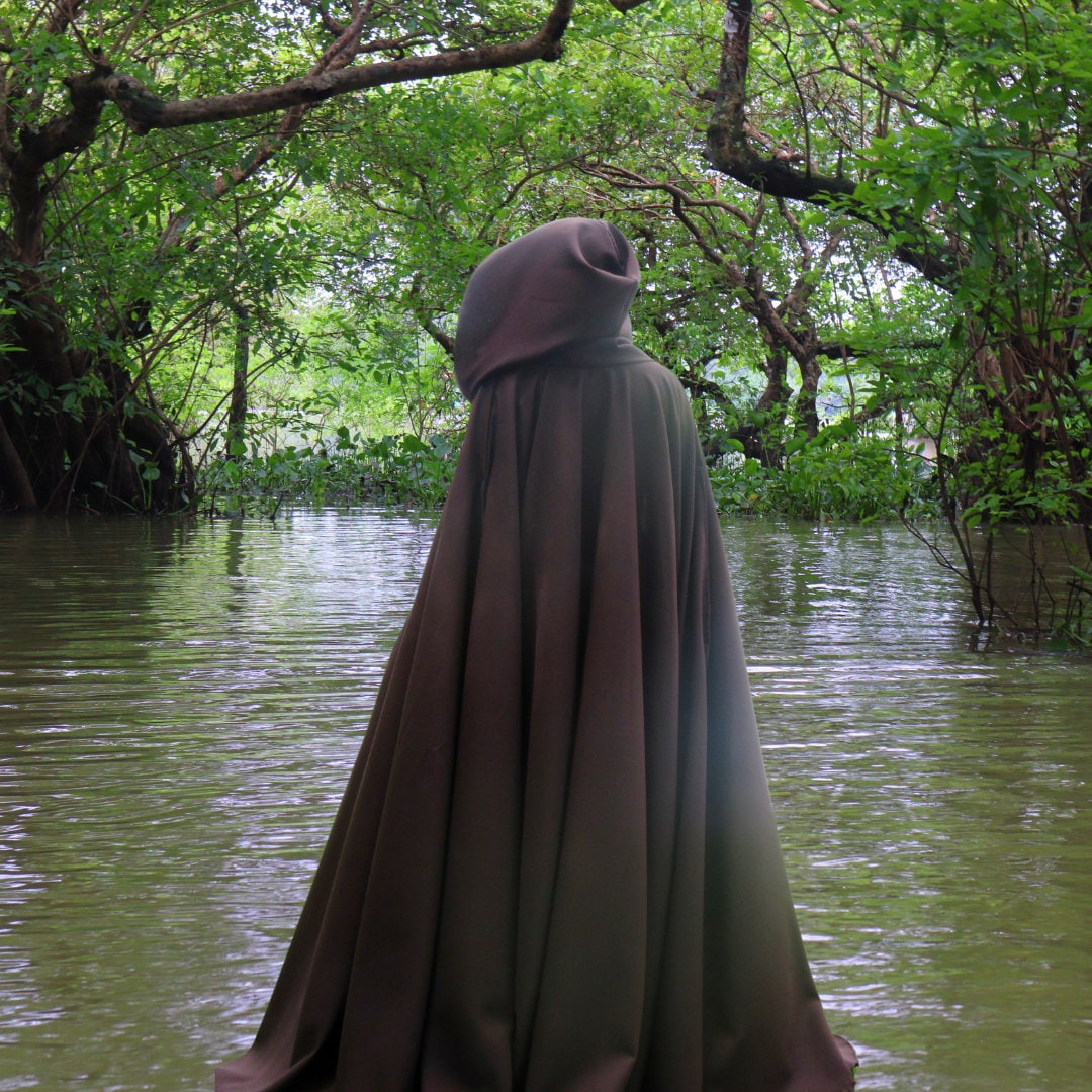 Half Circle Cloak Brown Cloak Hooded Cloak Cloak With Hood Cloaks and ...