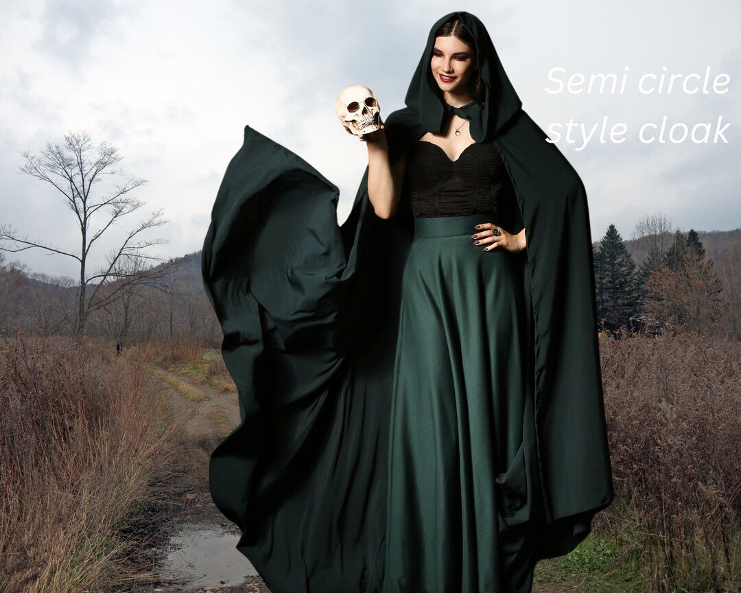 Half Circle Cloak Hooded Cloak All Colors Available Black Semi Circle ...