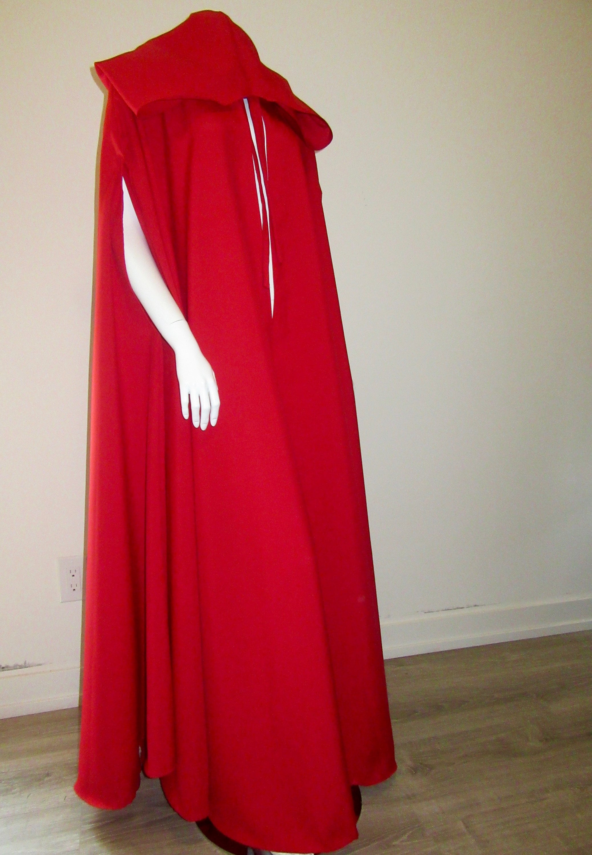 Red Hooded cloak with arm slits Red Medieval cloak The | Etsy