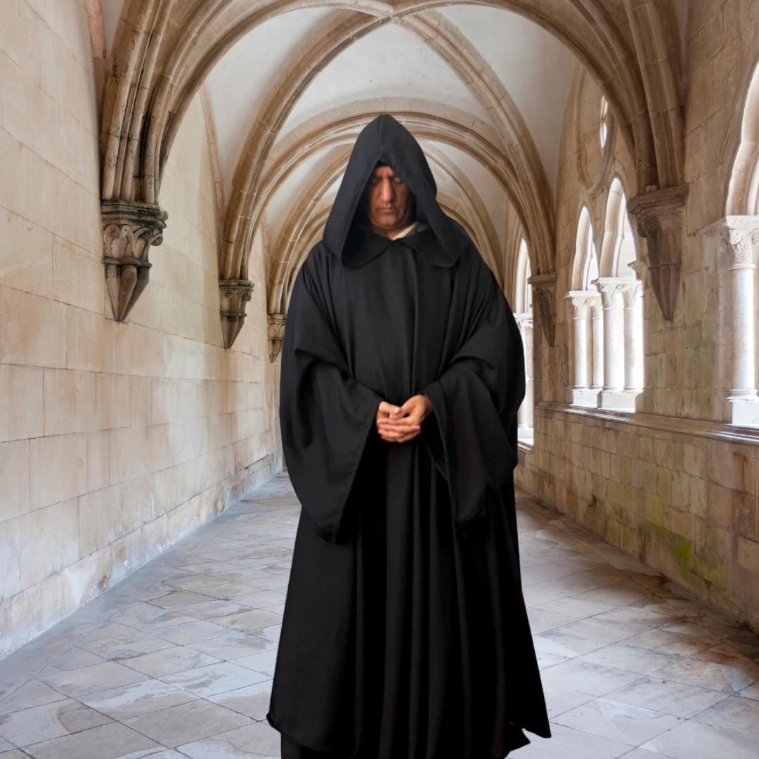 Black Hooded Robe, Ritual Cloak With Pocket, Tau , Magic Robe, Custom ...